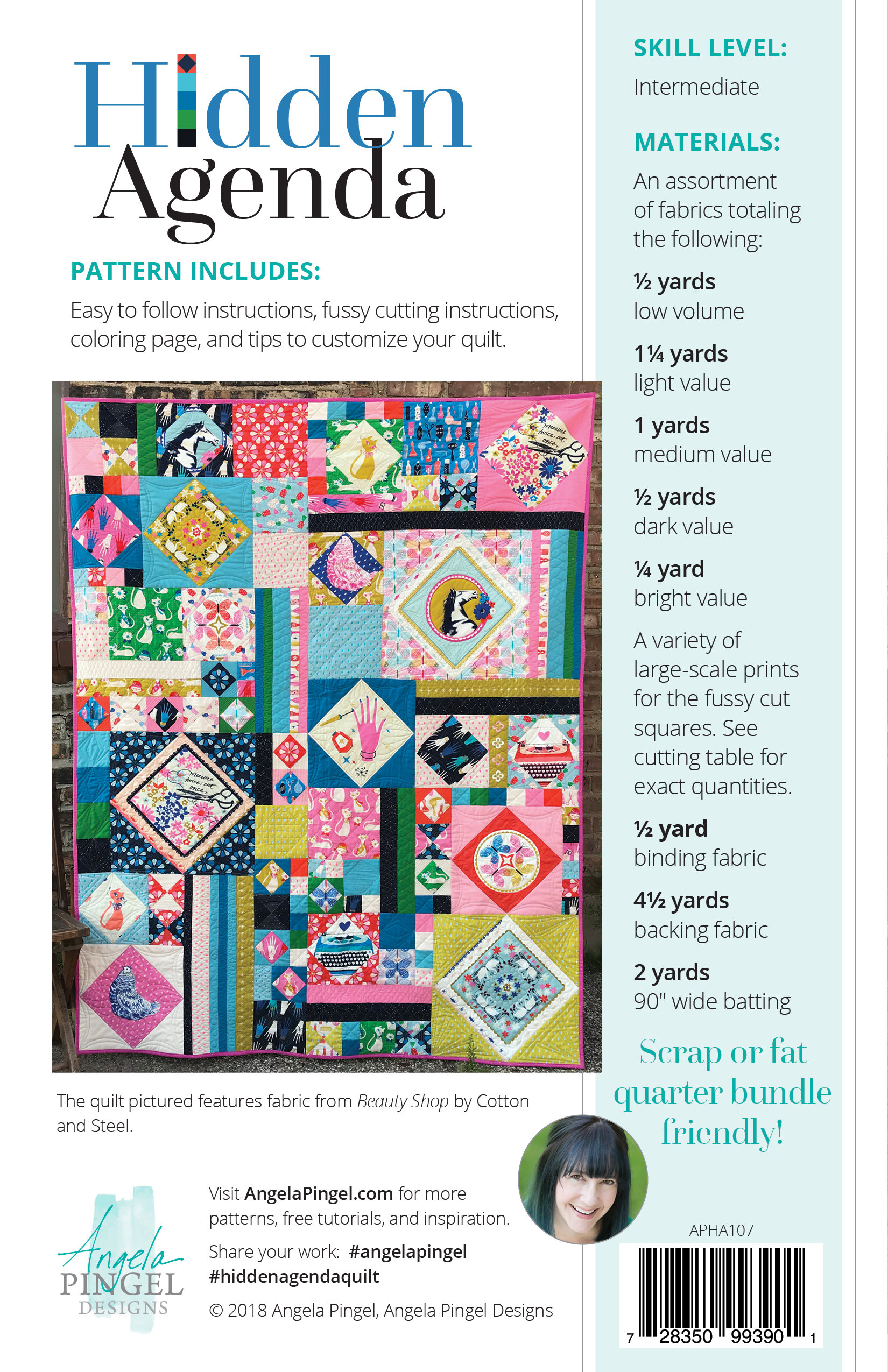 Hidden Agenda Quilt Pattern PDF, Diamond Fussy Cut Quilt Pattern ...