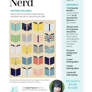 Book Nerd Quilt Pattern, Book Themed Modern Quilt Pattern, Quilt Patterns PDF, Sewing Patterns ...