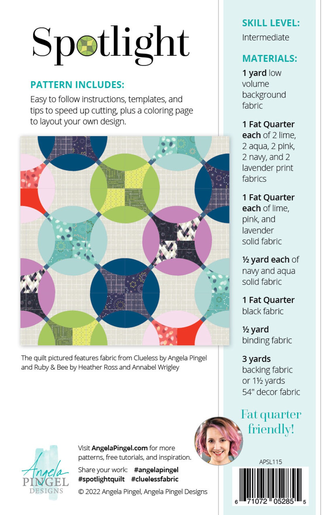 Spotlight Quilt Pattern PDF, Modern Circle Quilt Pattern, Curved Piece ...