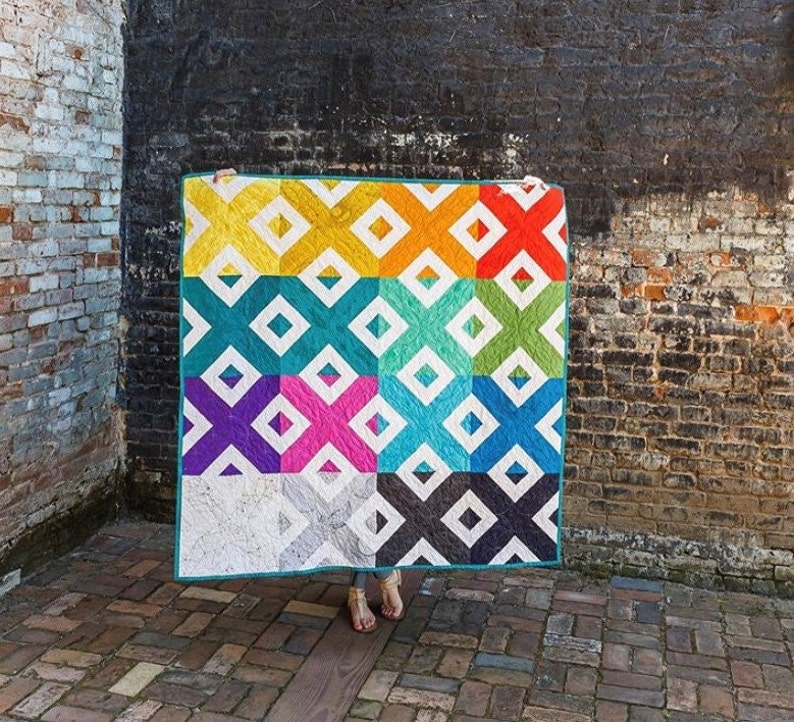 Corner Window Quilt Pattern PDF, Diamond Modern Quilt Pattern, Scrap Quilt Pattern, PDF Quilt ...