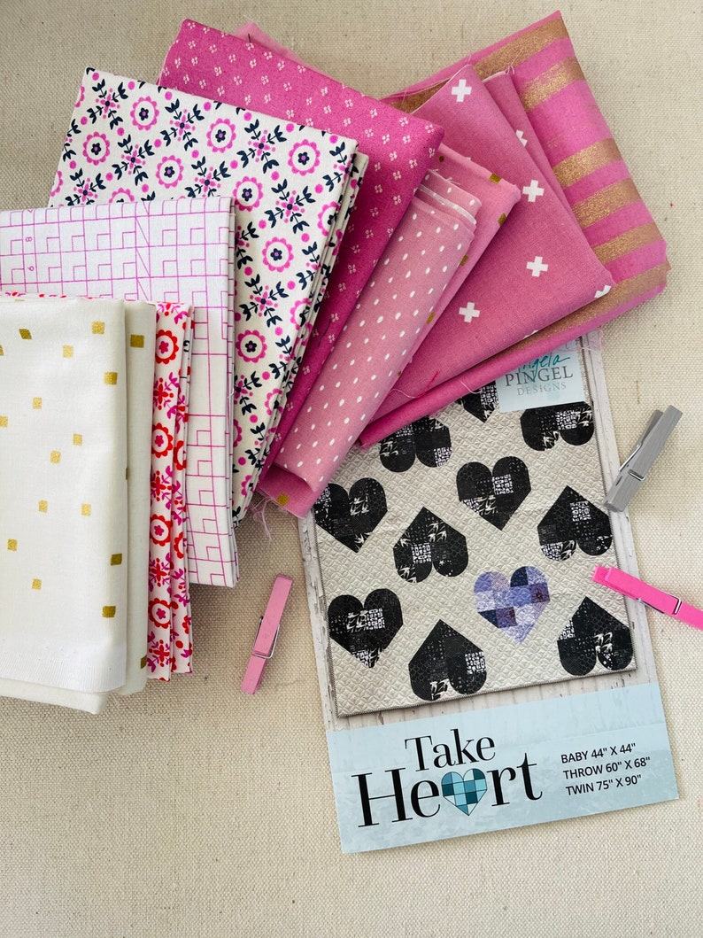 Take Heart Quilt Pattern PDF, Modern Heart Quilt Pattern, Pre-cut ...