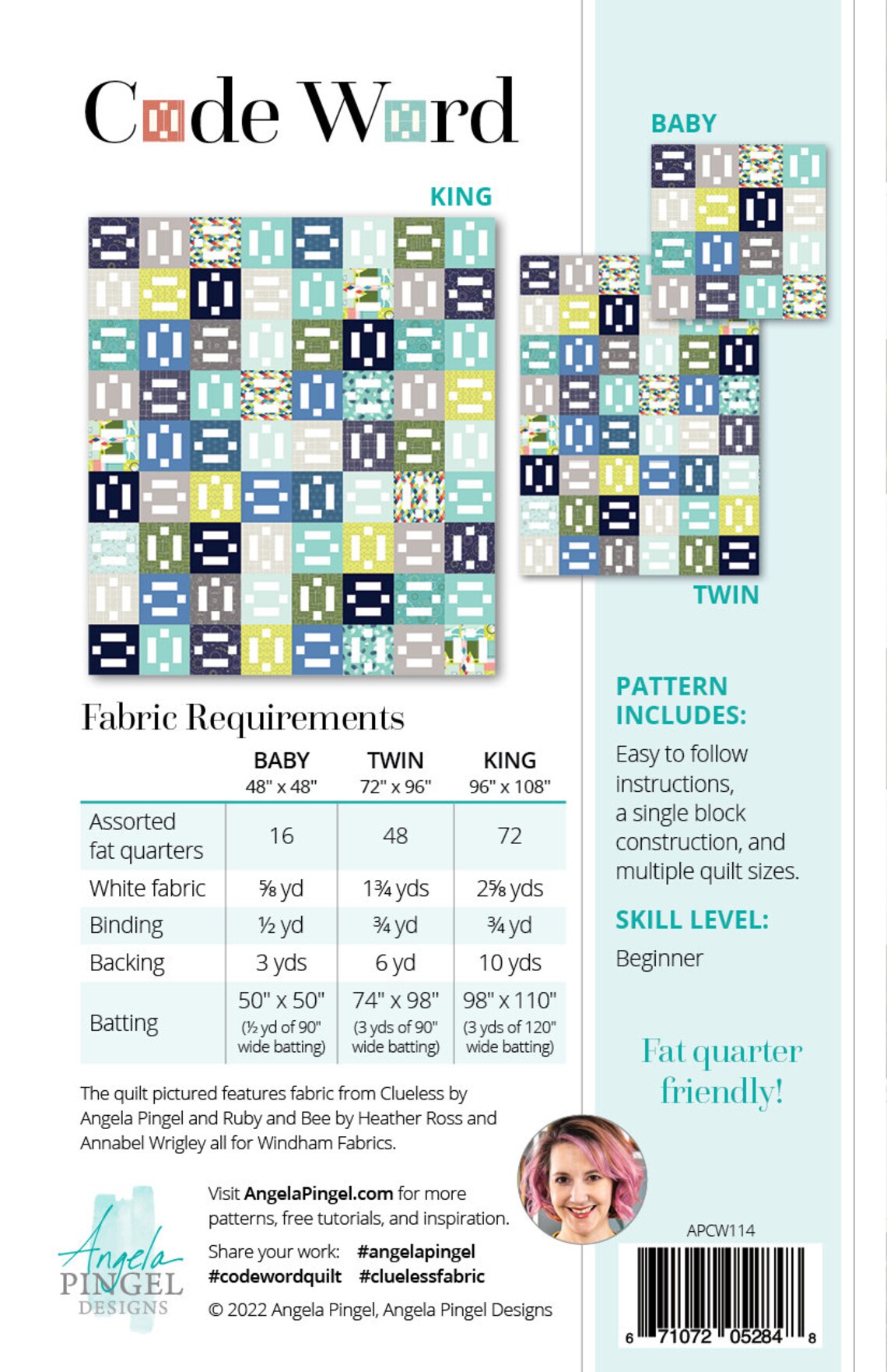 Code Word Quilt Pattern, Modern Quilt Pattern, PDF Quilt Pattern ...