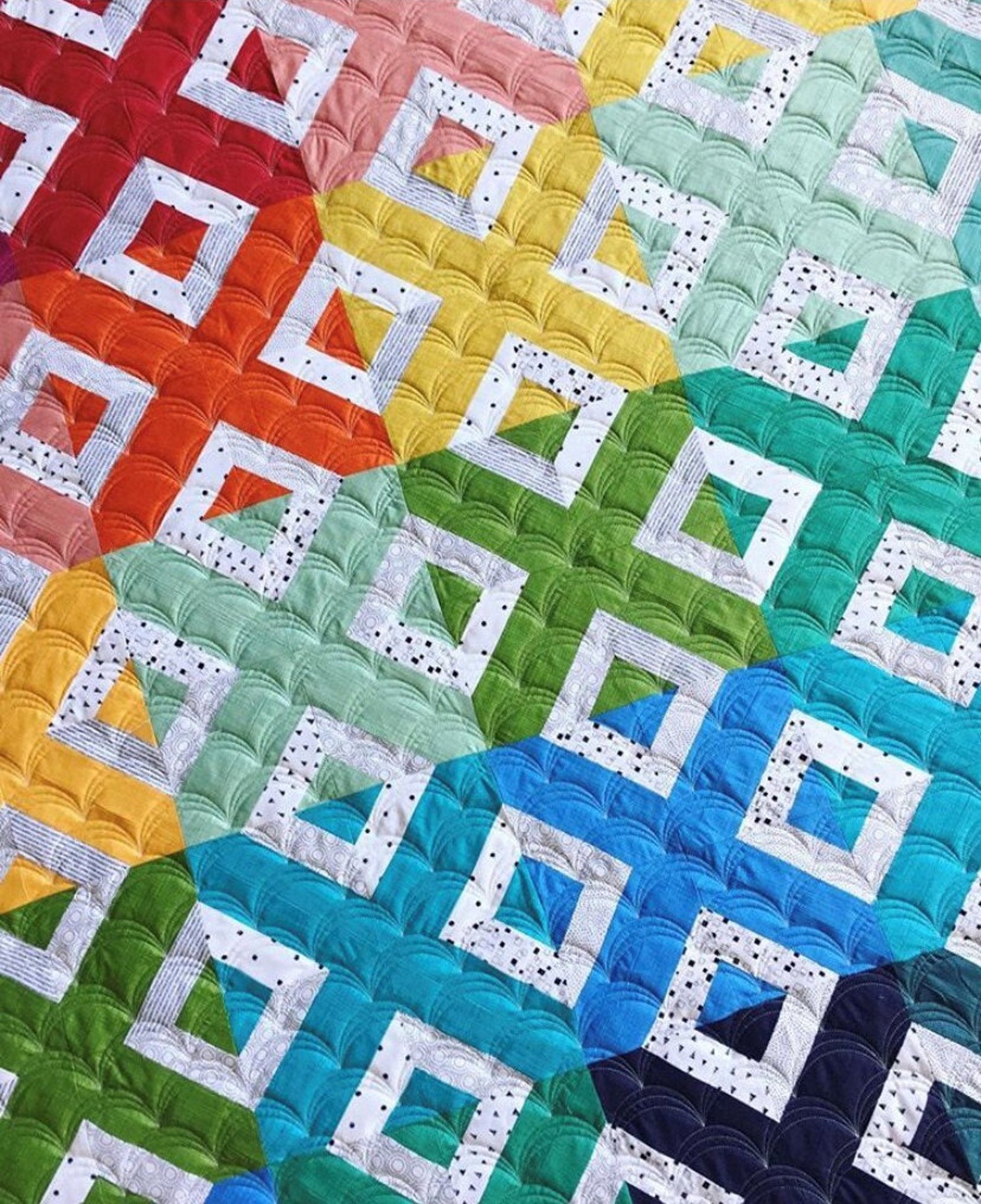 Corner Window Quilt Pattern PDF, Diamond Modern Quilt Pattern, Scrap Quilt Pattern, PDF Quilt ...