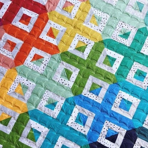 Corner Window Quilt Pattern PDF, Diamond Modern Quilt Pattern, Scrap Quilt Pattern, PDF Quilt ...