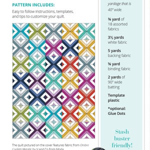 Corner Window Quilt Pattern PDF, Diamond Modern Quilt Pattern, Scrap Quilt Pattern, PDF Quilt ...