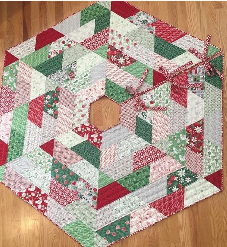 Holiday Hexagon Tree Skirt Pattern PDF Christmas Tree Skirt - Etsy