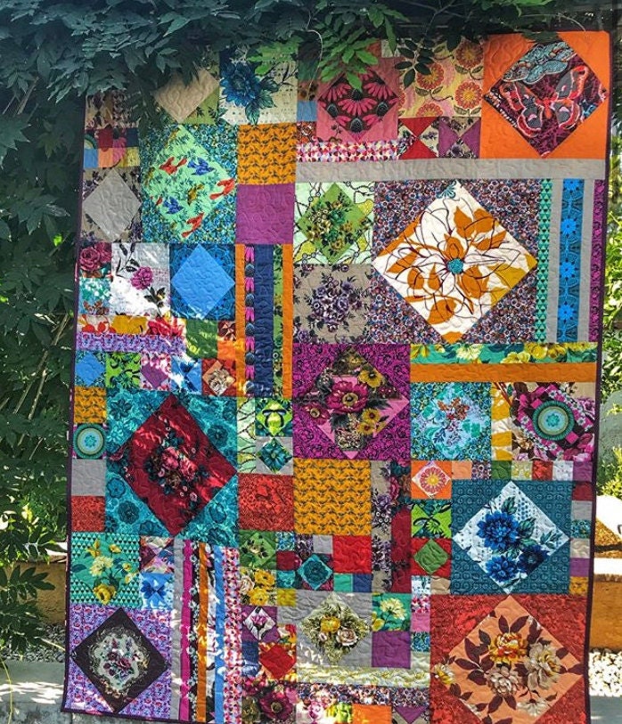 Hidden Agenda Quilt Pattern PDF, Diamond Fussy Cut Quilt Pattern ...