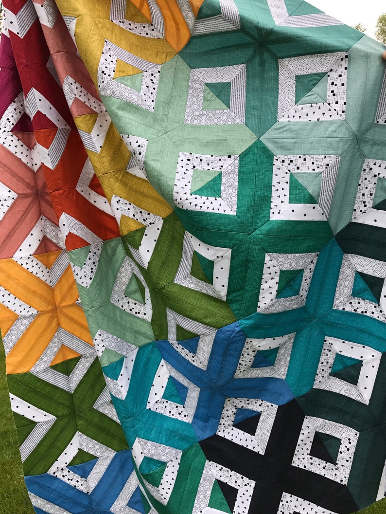 Corner Window Quilt Pattern PDF, Diamond Modern Quilt Pattern, Scrap Quilt Pattern, PDF Quilt ...