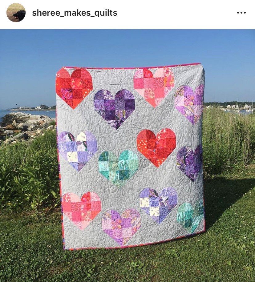 Take Heart Quilt Pattern PDF, Modern Heart Quilt Pattern, Pre-cut ...