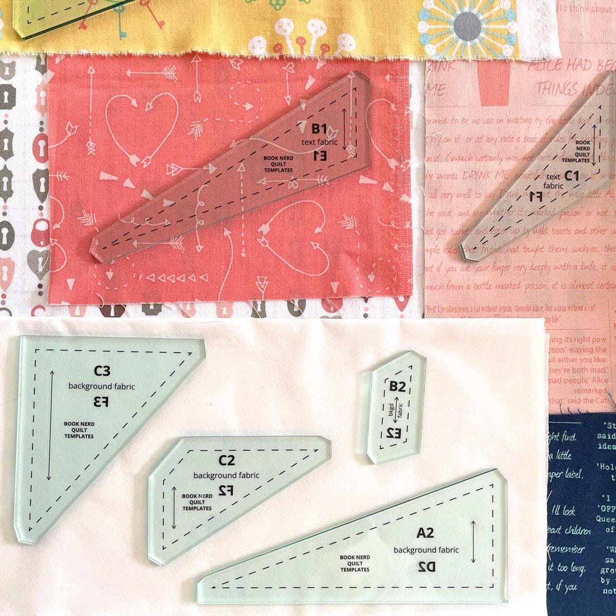 Book Nerd Quilt: Companion Book Cover Acrylic Template 7-piece Set - Etsy