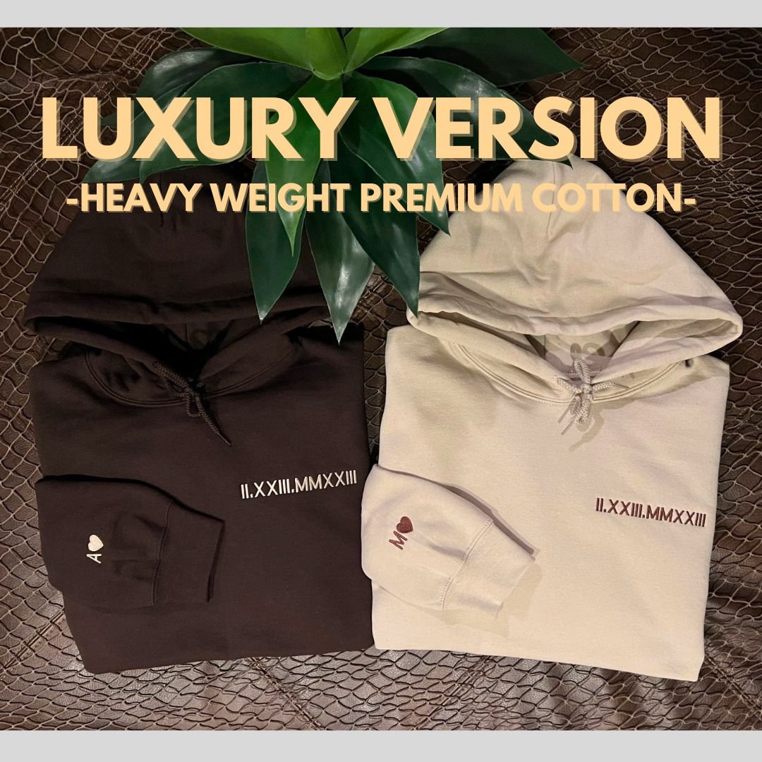 Custom Embroidered Roman Numeral Hoodie | Personalized Date and Initial ...