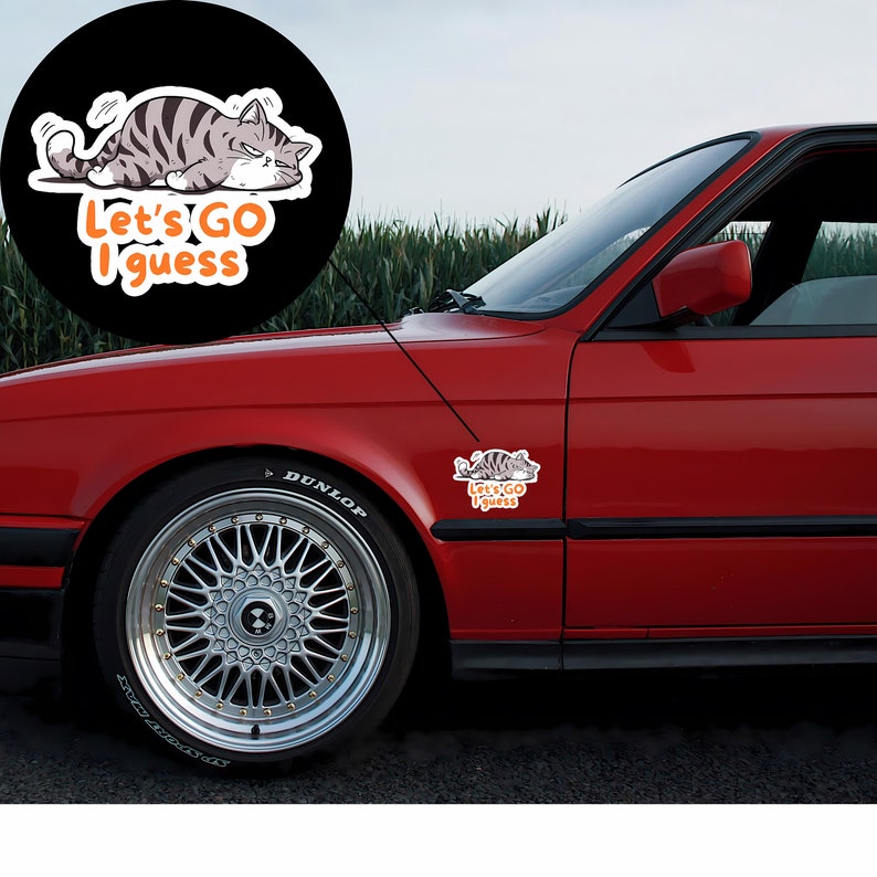 Cat Car Sticker, Car Decal, Cat Car Sticker, Anime Cat, Funny Car ...