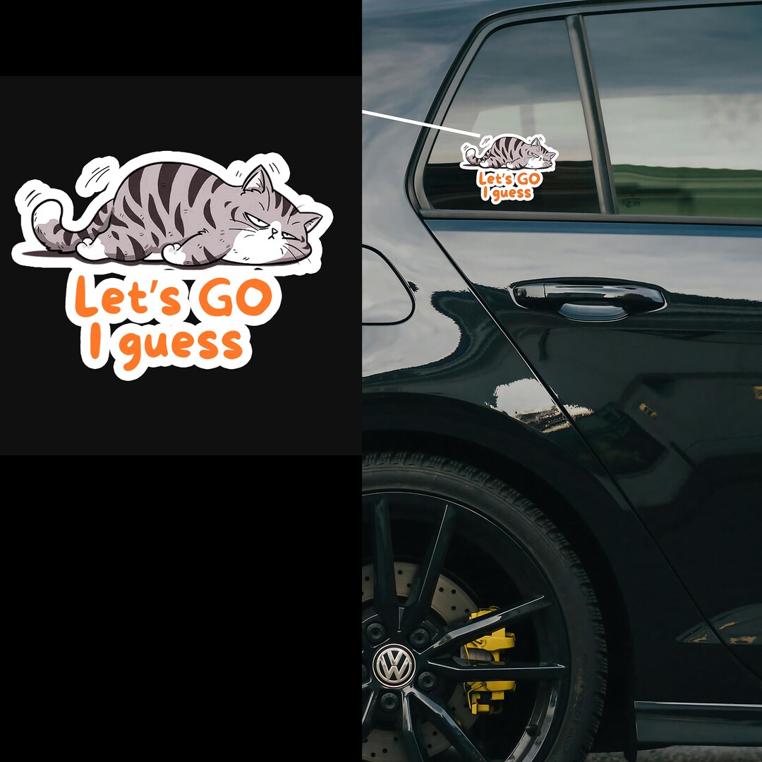 Cat Car Sticker, Car Decal, Cat Car Sticker, Anime Cat, Funny Car ...