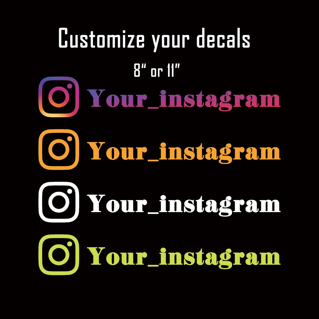 Large Instagram Decal, Car Decal, Window Decal, Trendy Decals, Custom ...