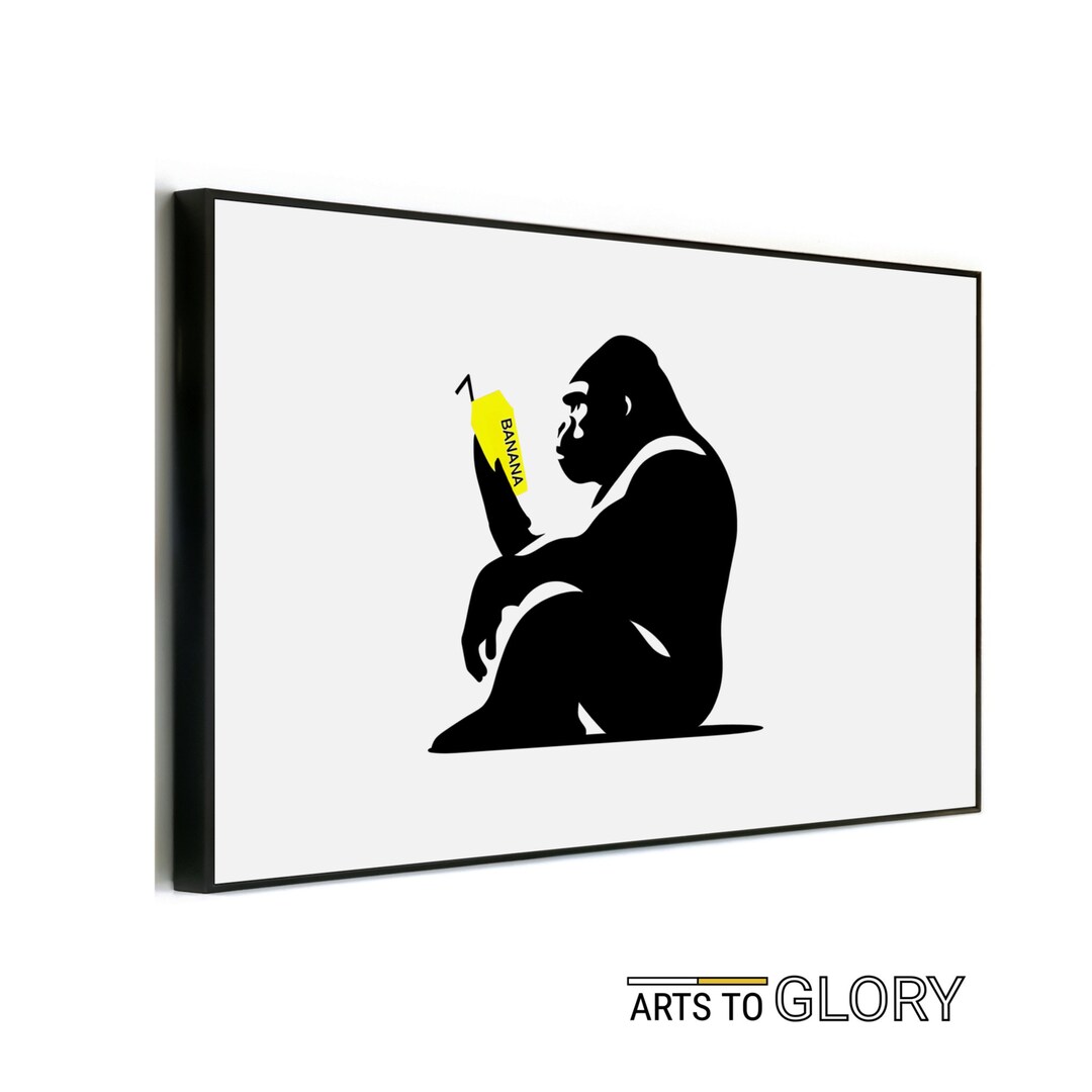 Staring Ape With Yellow Milkshake | Primal Contemplation Wall Art ...