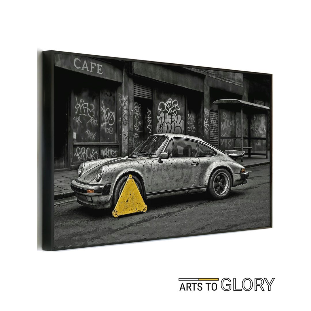 No Parking • Urban Wall Art Clamped Car • Gritty Graffiti Pop Art ...
