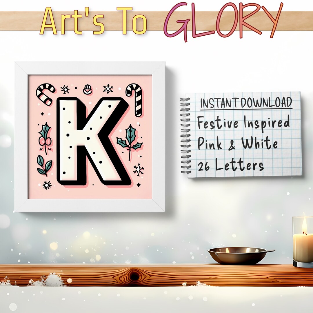 26 Festive Letter Posters: Pastel Colour Seasonal Art Set - Etsy