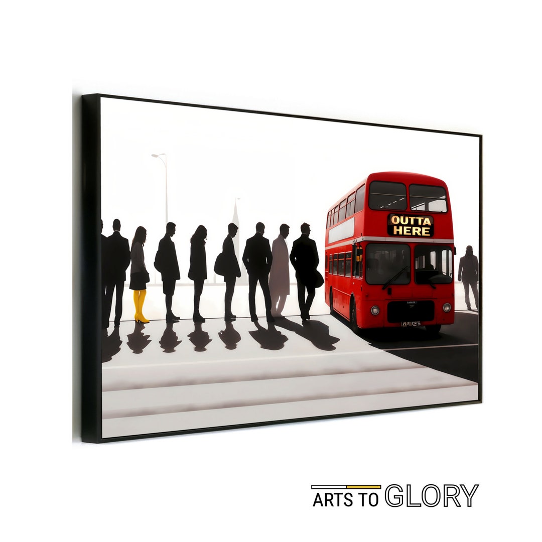 London Bus Art Print Set: Yellow Boots Urban Abstract (digital Download ...