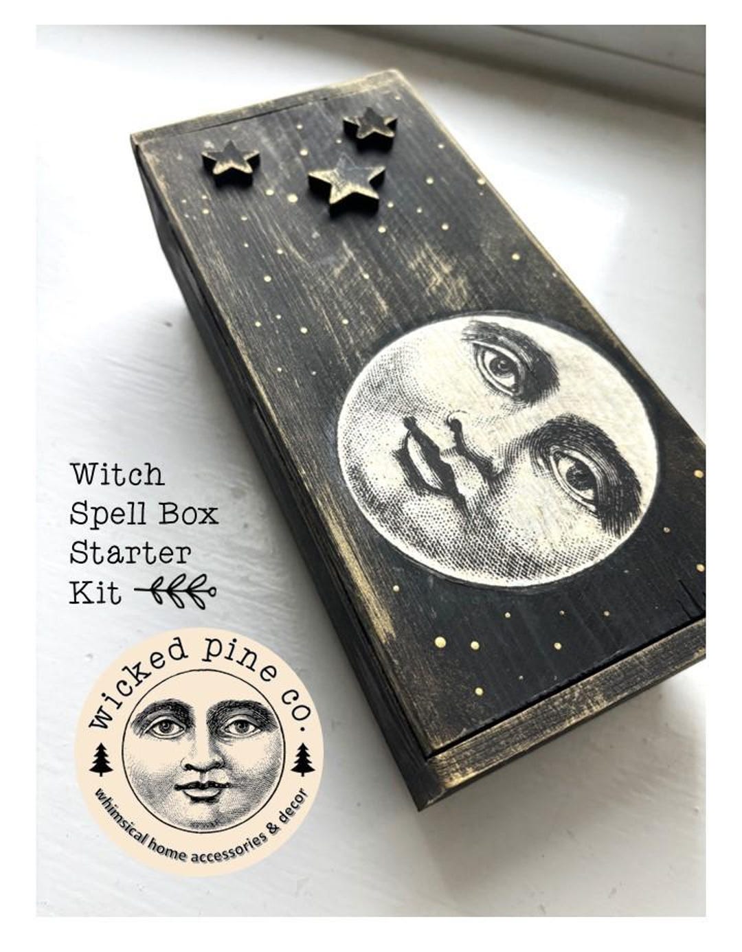Wooden Moon Spell Box: Witchy Cottage Core Decor for Beginners ...