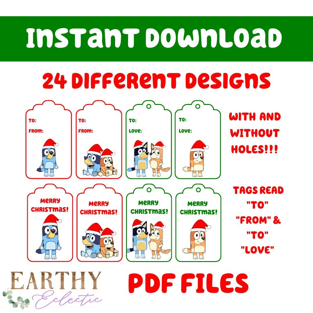 Christmas Gift Tag Set Printable Gift Tag Printable - Etsy