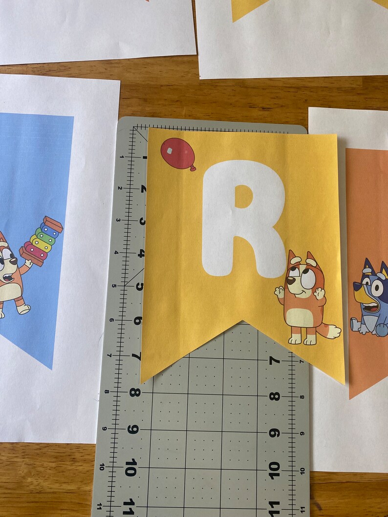 Four Real Life Birthday Banner Bluey Happy Birthday Banner - Etsy