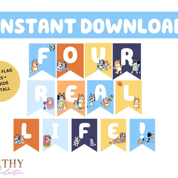 Four Real Life Bluey Birthday - Etsy