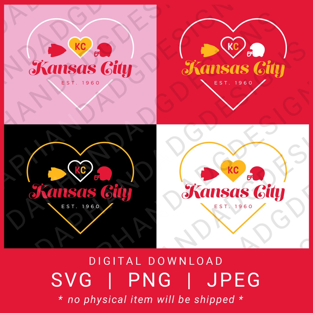Kansas City Football Heart SVG Download - Etsy