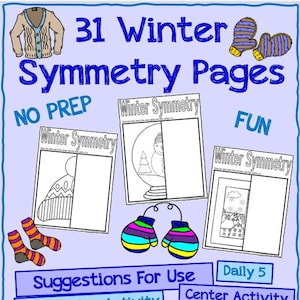 Winter Symmetry Worksheets (31 Pages) - Etsy