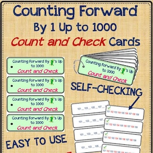 Math - Counting to 1000 by 1 - Printable PDF Self-checking Practice ...