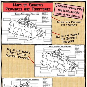 Map of Canada's Provinces and Territories for Students to Label and ...