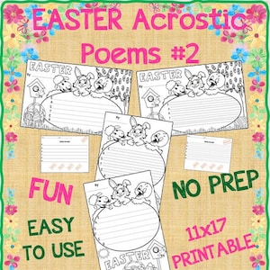 Easter Acrostic Poem #2 Templates - PDF Printable - Etsy