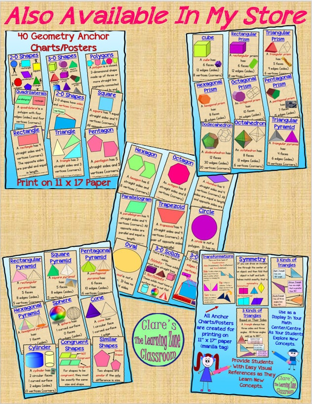 Math - Geometry Worksheets, No Prep, Ready to Use, Printable PDF - Etsy