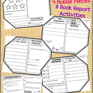 Book Report Templates - Mobile Display Activity for Novels and Picture ...