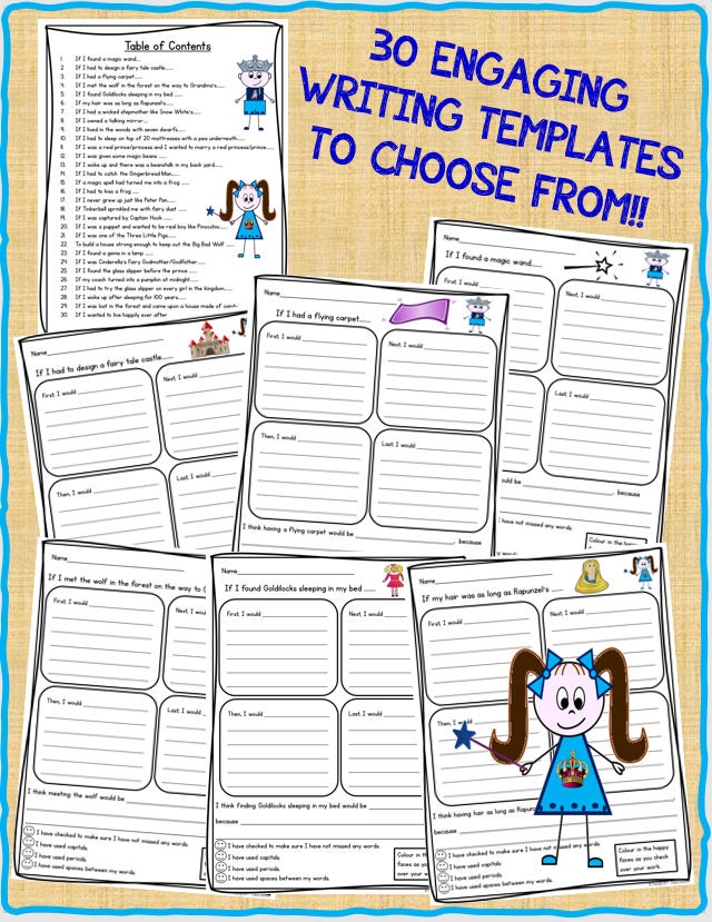 Fairy Tale Sequence Writing Prompts Activity Sheets First, Next, Then ...