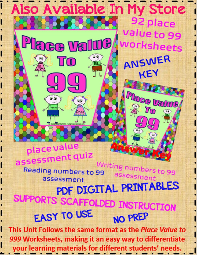 Math - Place Value to 999 - Hundreds, Tens, and Ones Worksheets ...