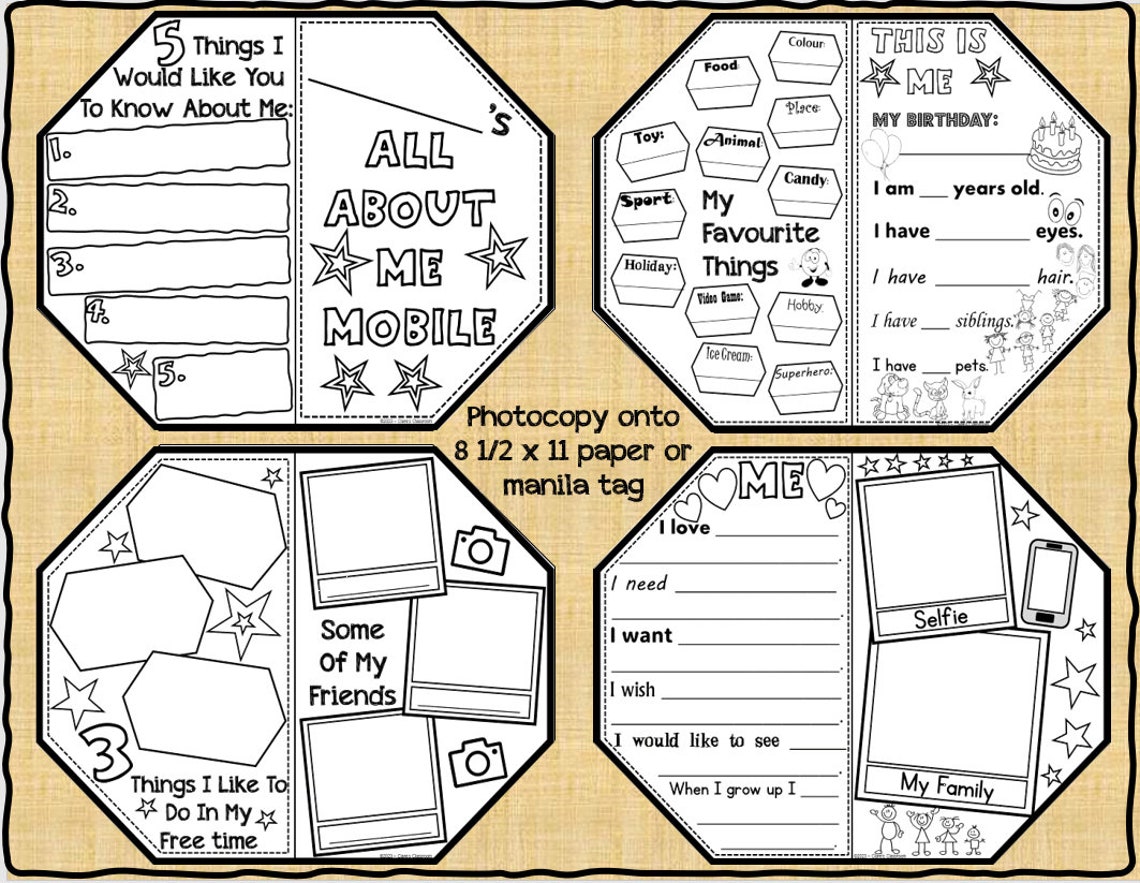 Back to School - All About Me Mobile - Digital PDF - Etsy