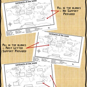 Maps of the Continents of the World for Students to Label and Colour ...