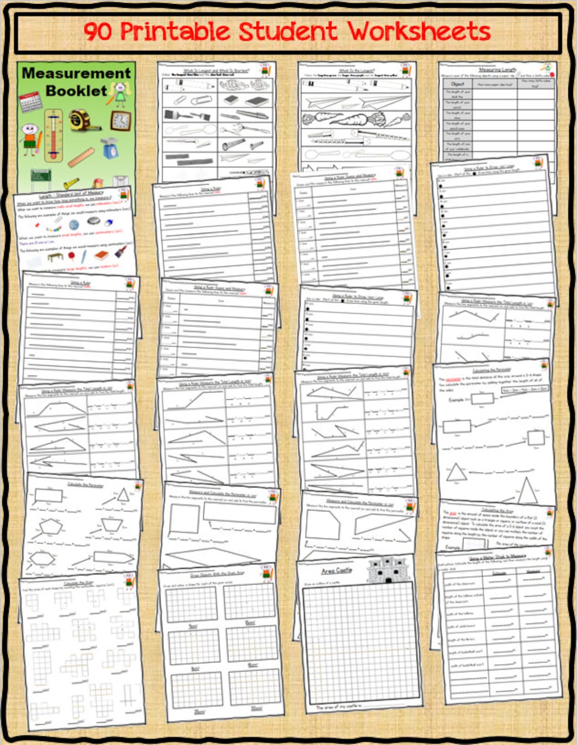 Math - Measurement Worksheets/unit With Answer Key - Printable PDF - Etsy