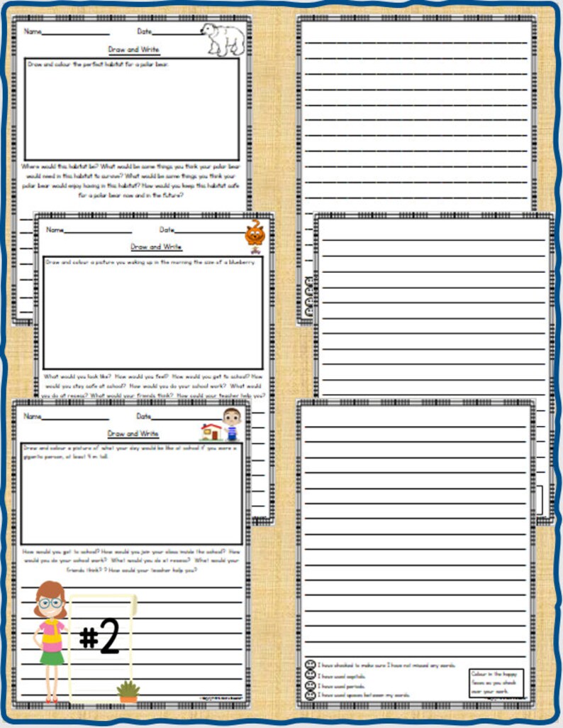 Draw Then Write 2 Daily Writing Activities for Elementary - Etsy