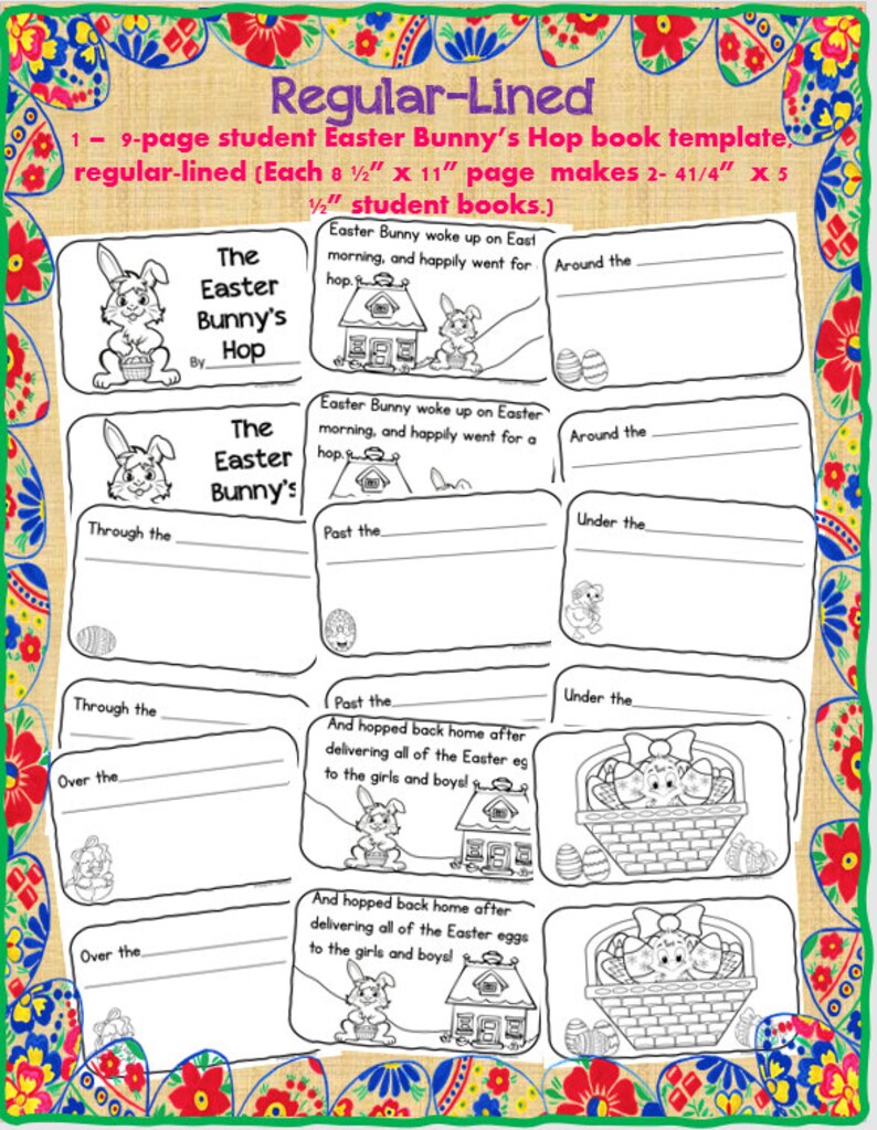 Easter Writing Project - the Easter Bunny's Hop Booklet - Printable PDF ...
