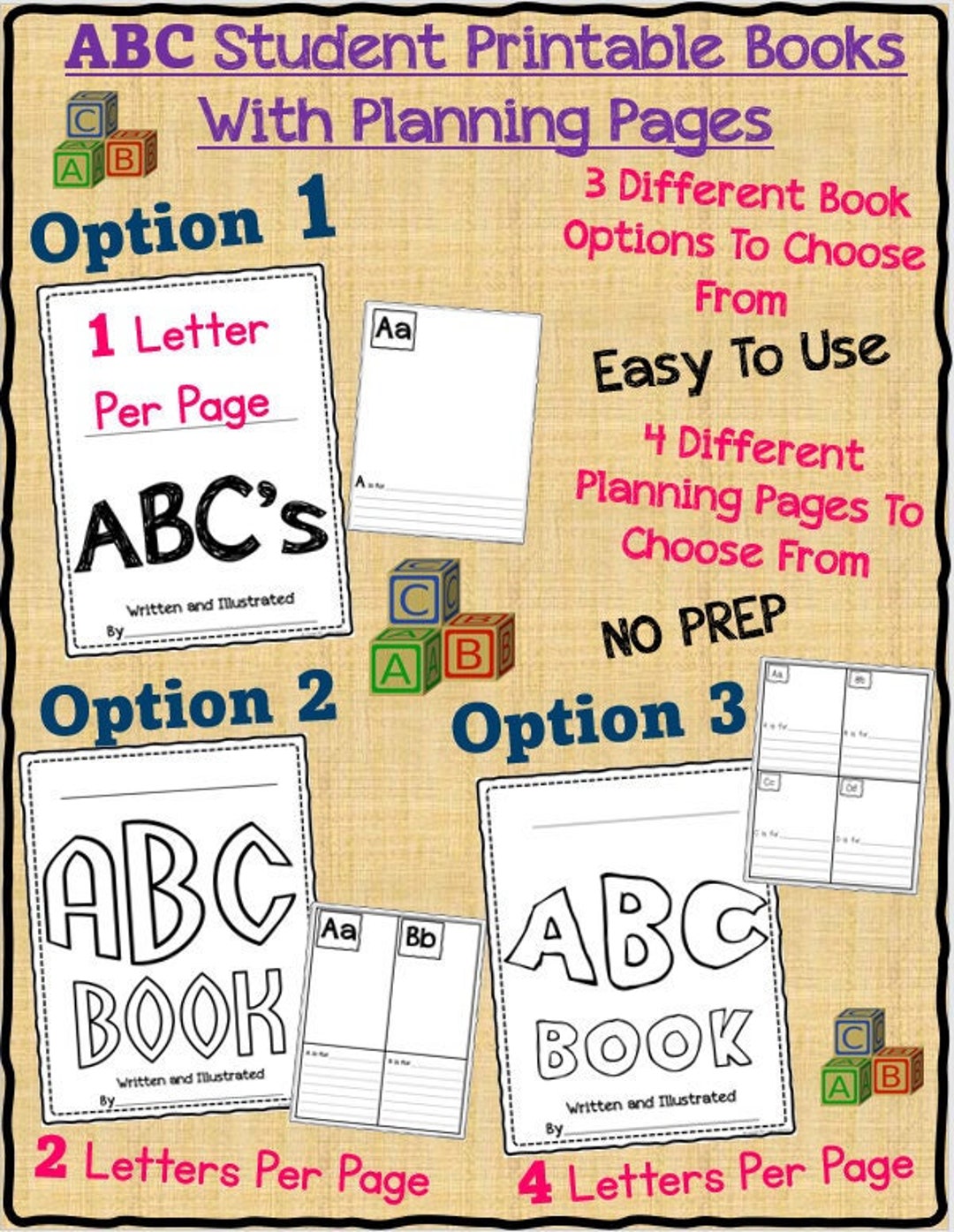 ABC Student Writing Templates for 1, 2, or 4 Letters per Page and ...