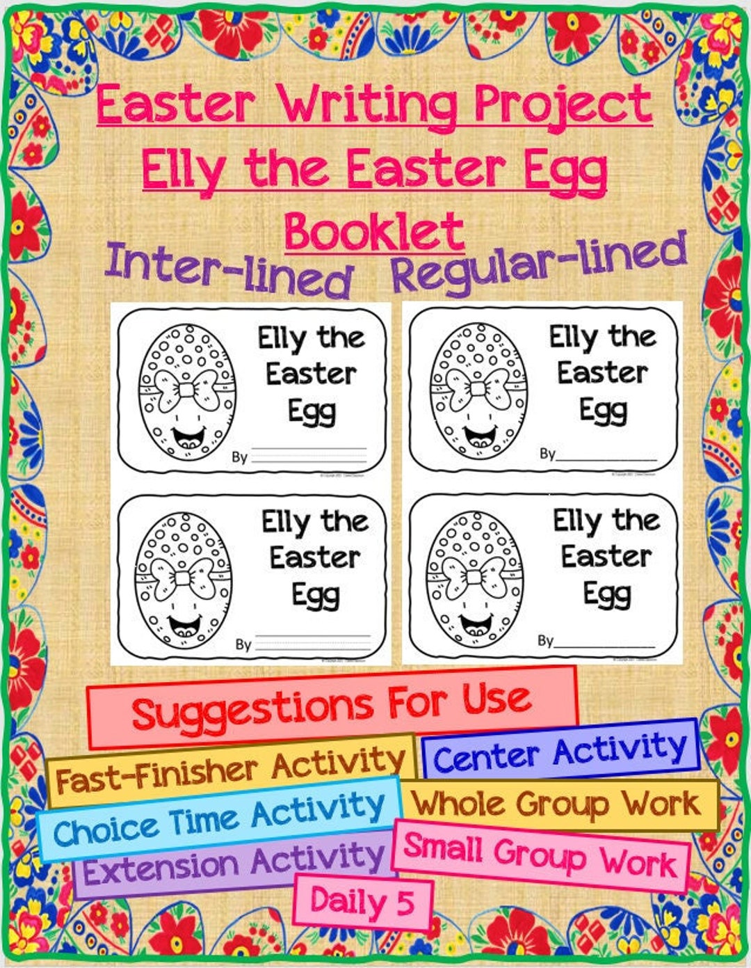 Easter Writing Project - Elly the Easter Egg Booklet - Printable PDF - Etsy