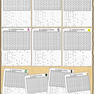 Math - Skip Counting to 1000 by 5 Worksheets - Set 5 Printable PDF - Etsy