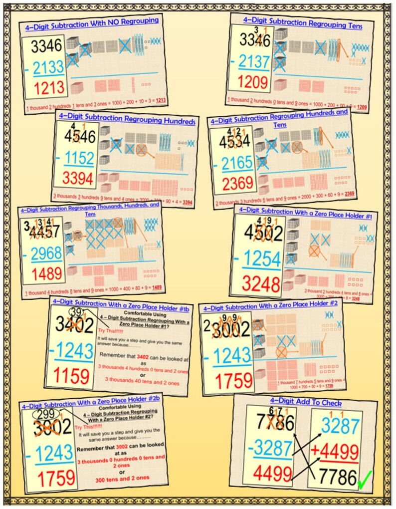 2-digit, 3-digit, and 4 Digit Addition and Subtraction With and Without ...