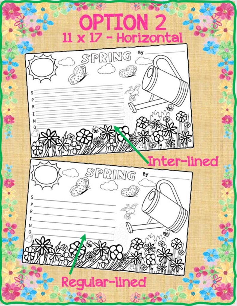 Spring Acrostic Poetry Templates - PDF Printable - Etsy