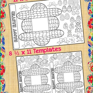 Easter Basket Craft Templates - Printable PDF - Etsy