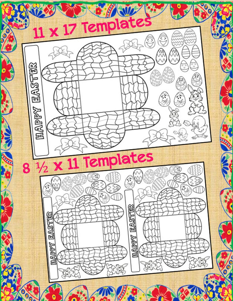 Easter Basket Craft Templates - Printable PDF - Etsy