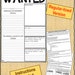 Wanted Poster Character Study Worksheet - Printable PDF - Etsy Canada