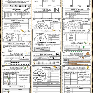 Math - Graphing - Tally, Pictograph, Bar and Circle Graph Printables ...