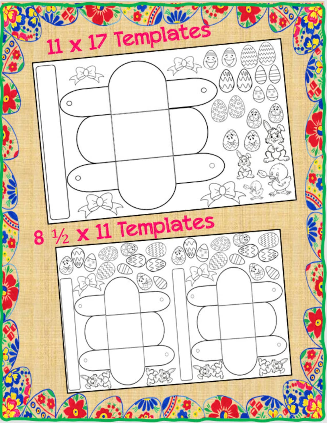 Easter Basket Craft Templates - Printable PDF - Etsy